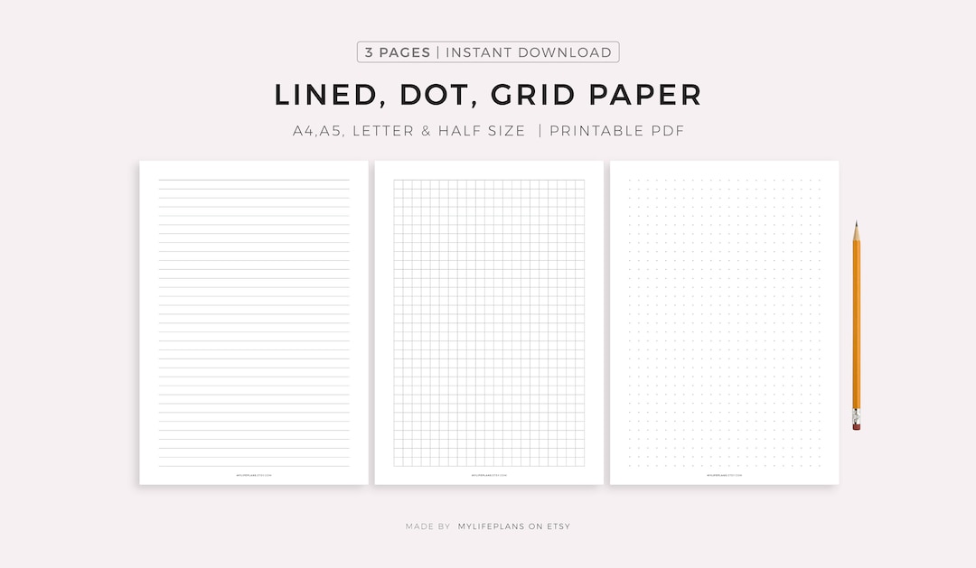 Printable Dotted Lined Paper Template