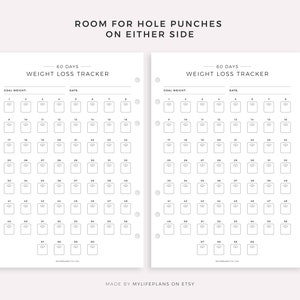 60 Day Weight Loss Tracker Printable, Weight Loss Challenge, Weight ...