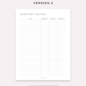 Digital Inventory Tracker, Inventory Management Form, Small Business ...