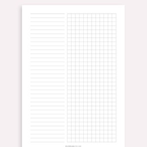Lined & Grid Paper Printable, A4/a5/letter/half Size, Instant Download ...