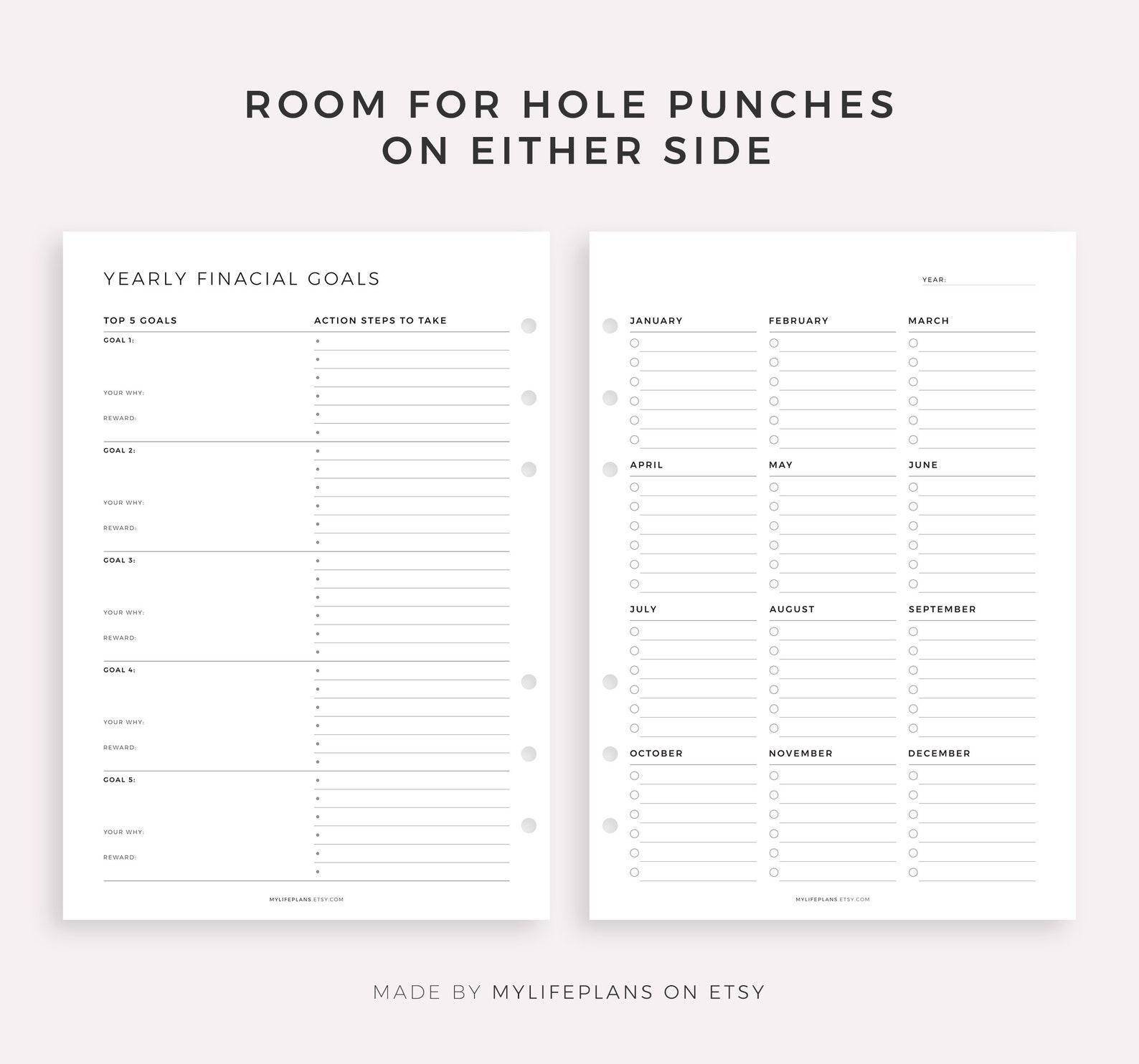 Top 5 Yearly Financial Goals Goal Setting Goal Planning - Etsy