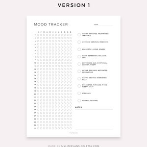 Digital Mood Tracker, A Year in Pixels, Mood Journal, Emotion Tracker ...