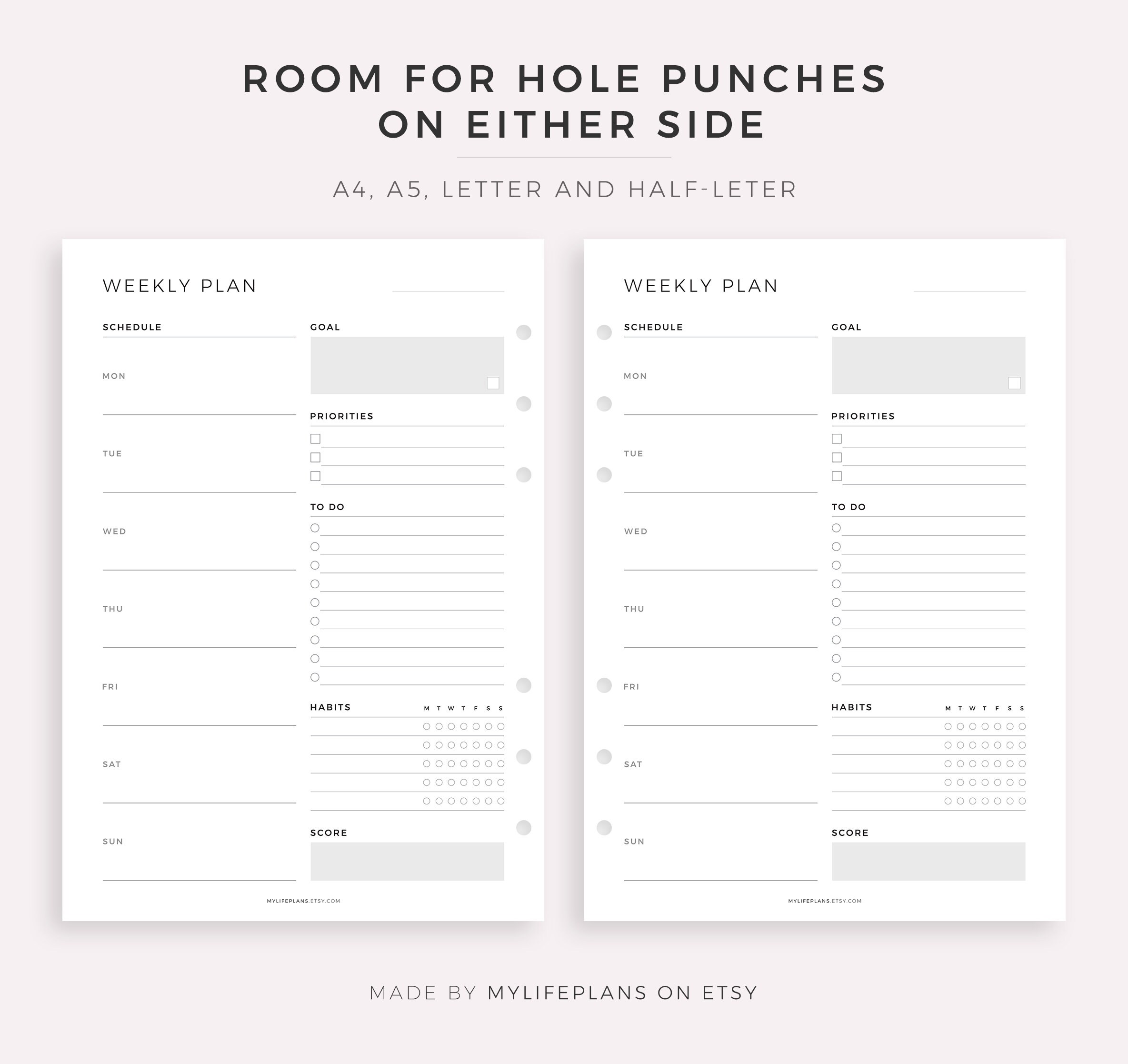 Productivity Weekly Planner Printable, Weekly Goal Planner, Weekly ...
