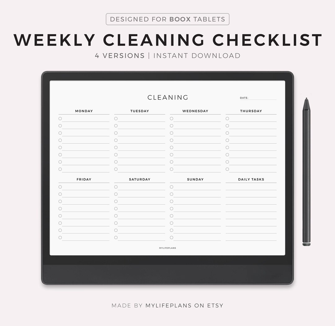 Weekly Cleaning Checklist, Landscape, Cleaning to Do List, Cleaning ...