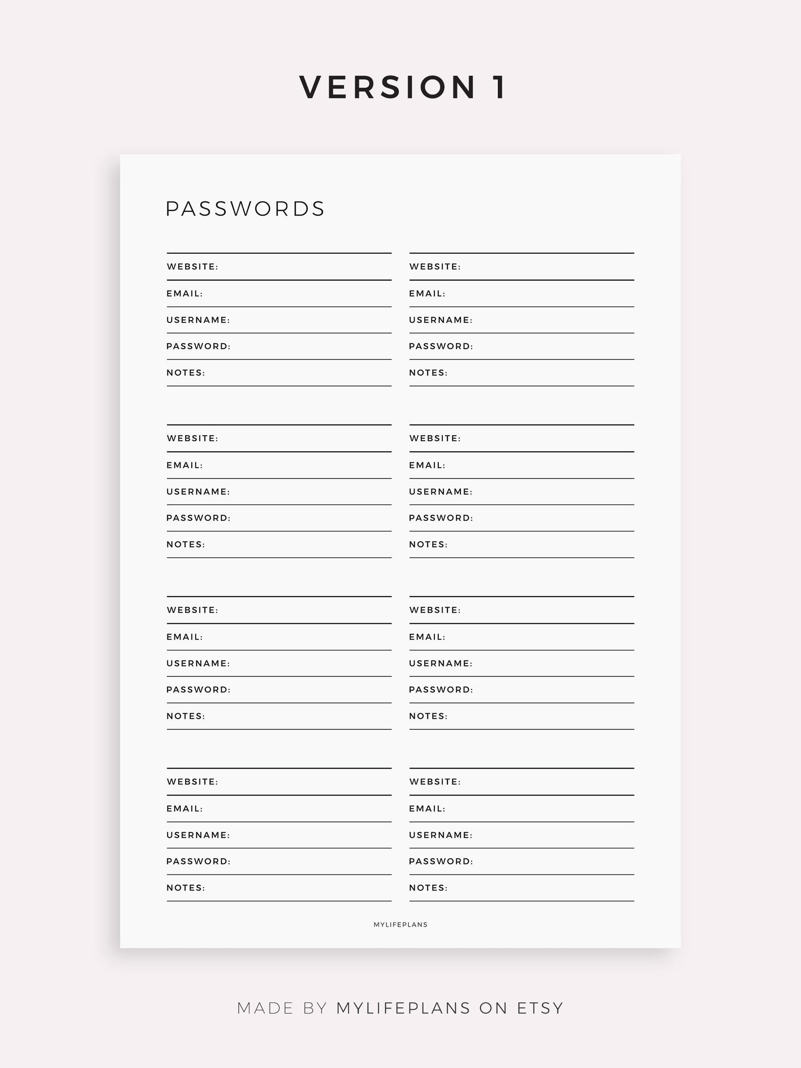 Password Tracker for Remarkable Paper Pro, Instant Download - Etsy