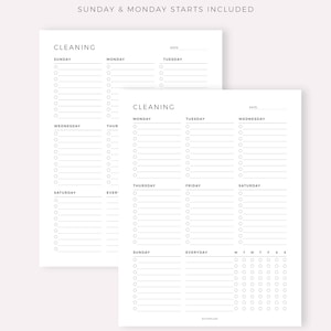Digital Weekly Cleaning Schedule, Cleaning Checklist, Cleaning to Do ...