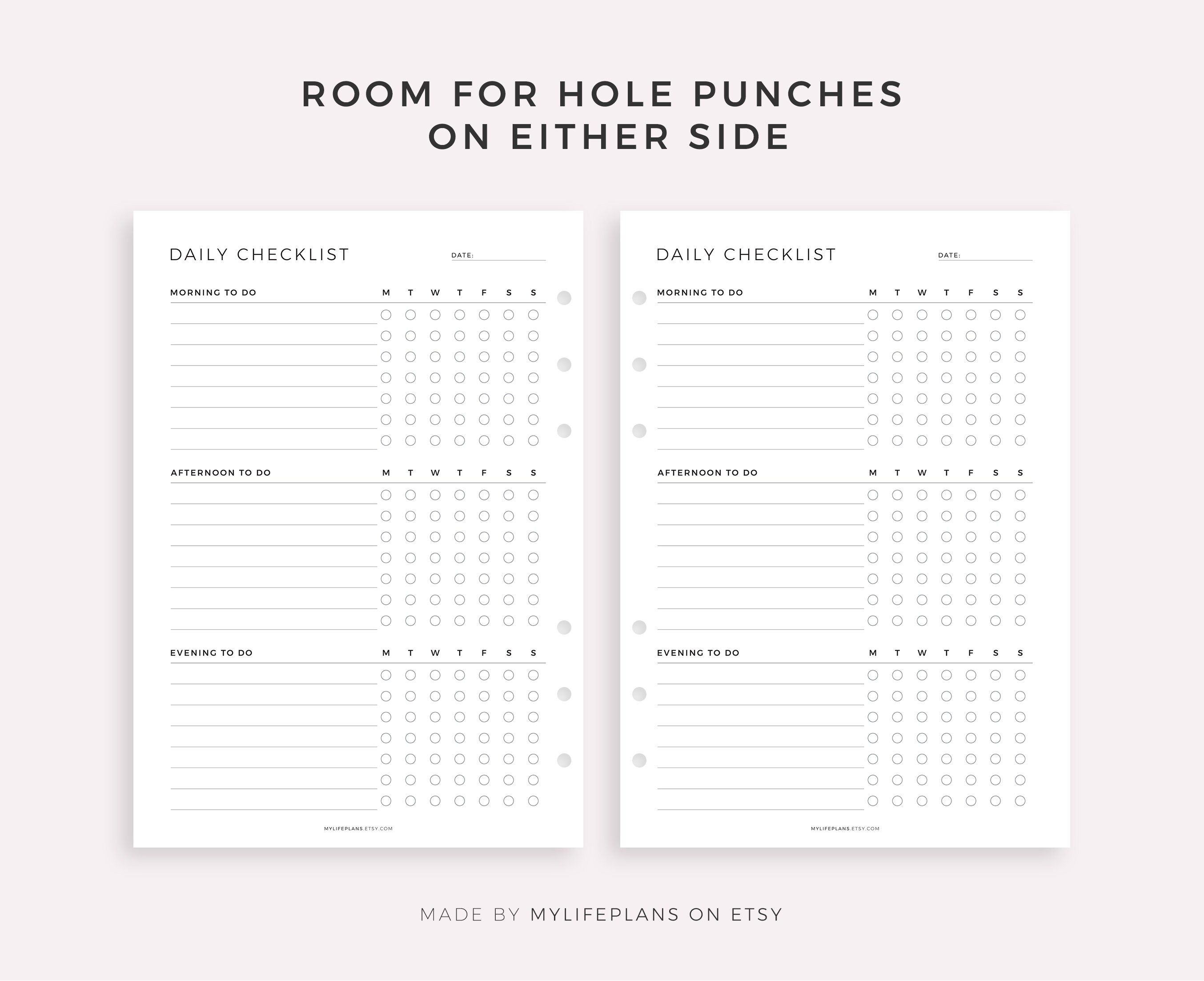 Daily Checklist Printable & Fillable Daily to Do List - Etsy