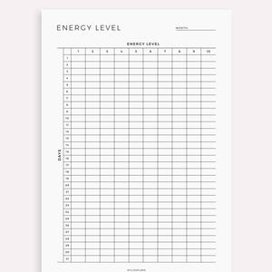 Daily Energy Level Tracker for Remarkable Paper Pro, Track Monthly ...