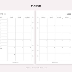 2025 Monthly to Do List on Two Pages, Productivity Monthly Planner ...