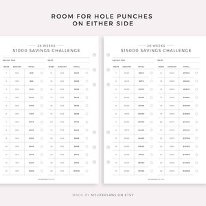 26 Week Saving Challenges Printable & Fillable PDF, Savings Trackers ...