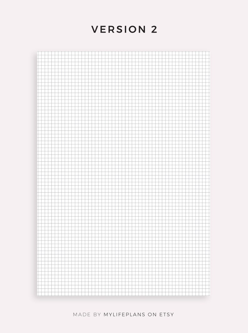 Small Grid Paper Printable, Squared Paper, Planner Inserts, A4/a5 ...