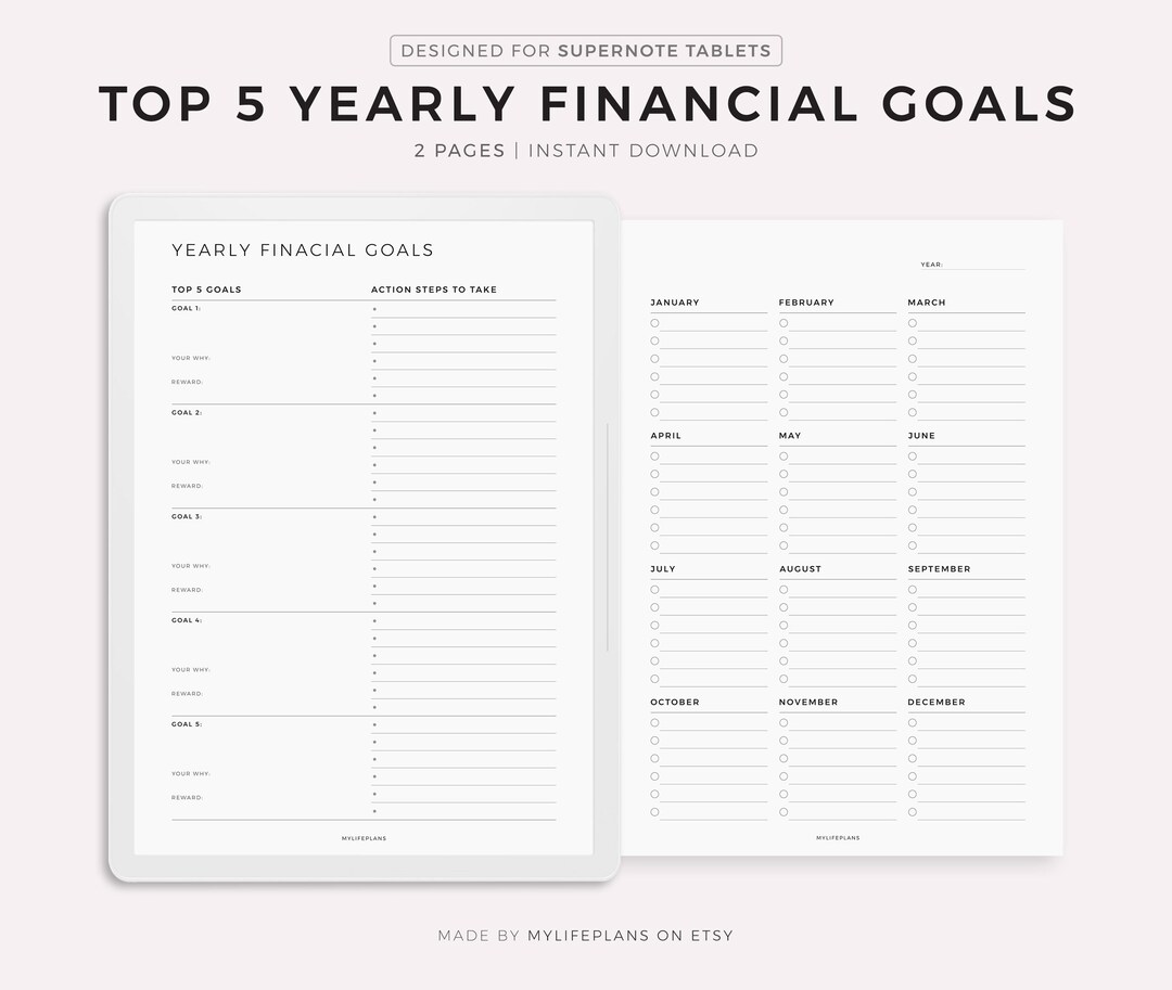 Top 5 Yearly Financial Goals, Goal Setting, Goal Planning, Plan for ...