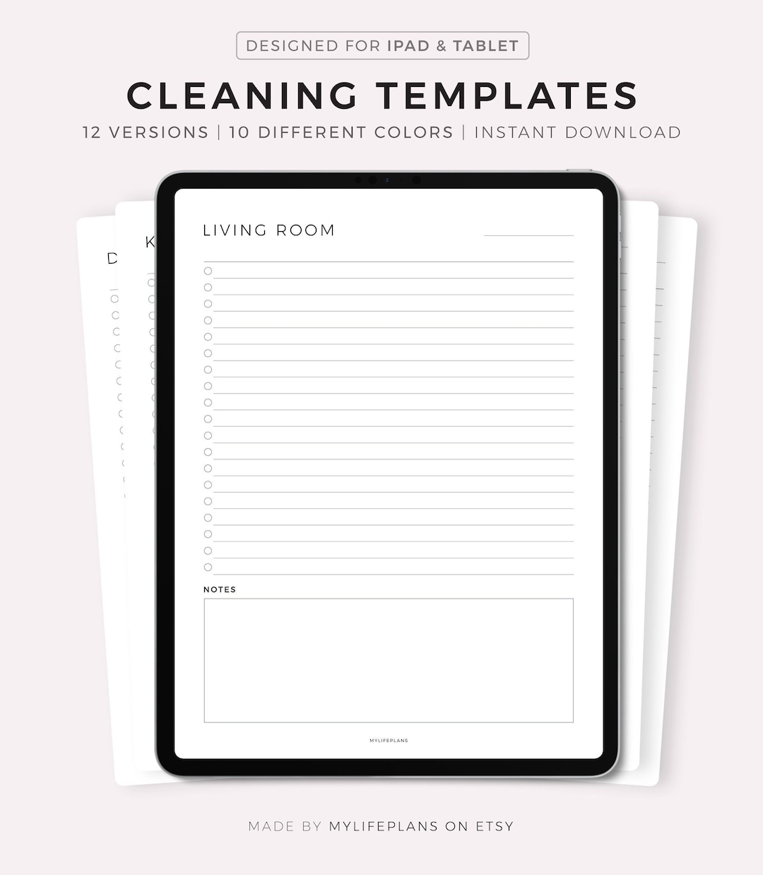 Digital House Cleaning Templates, Cleaning Checklist by Room, Home ...