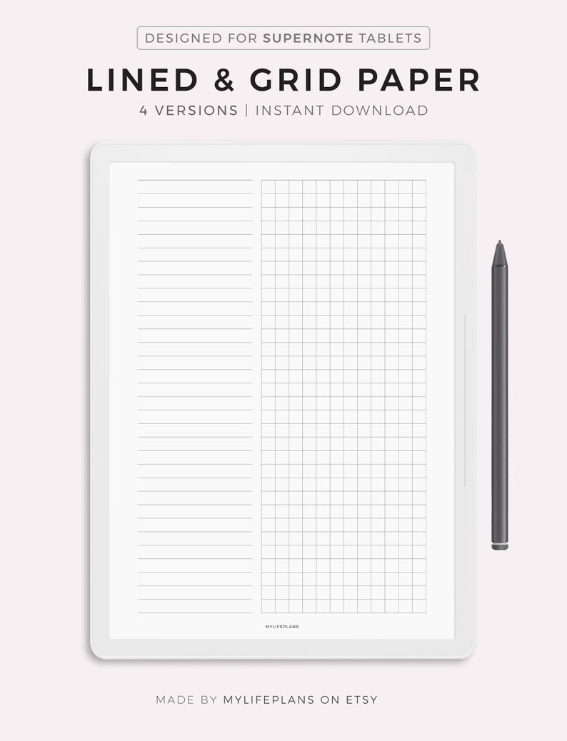 Lined & Grid Paper for Supernote A5X2/A5X/A5/A6X2/A6X/A6, Instant ...
