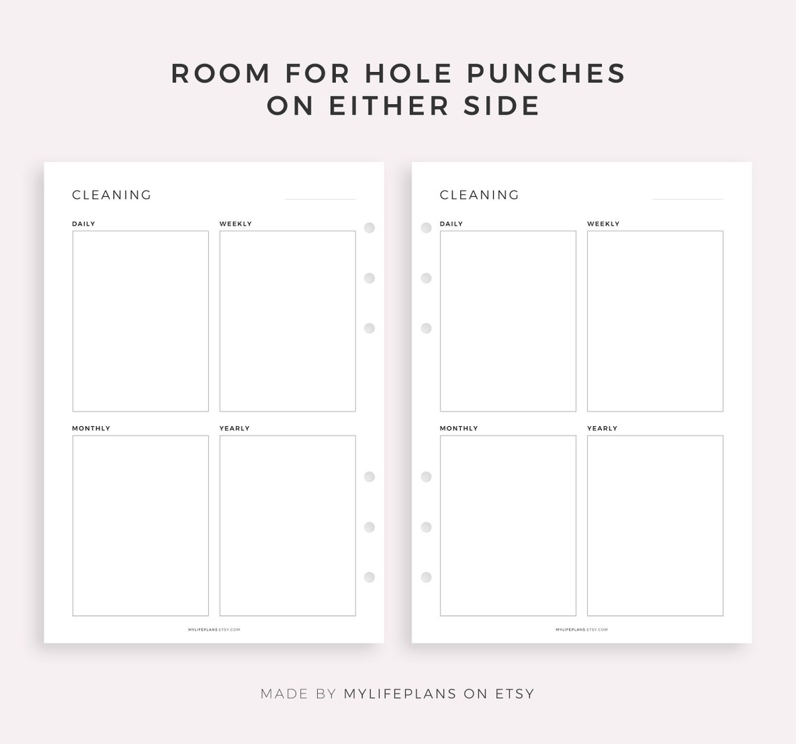 Simple Cleaning Planner Printable, Home or Office Cleaning, Cleaning ...