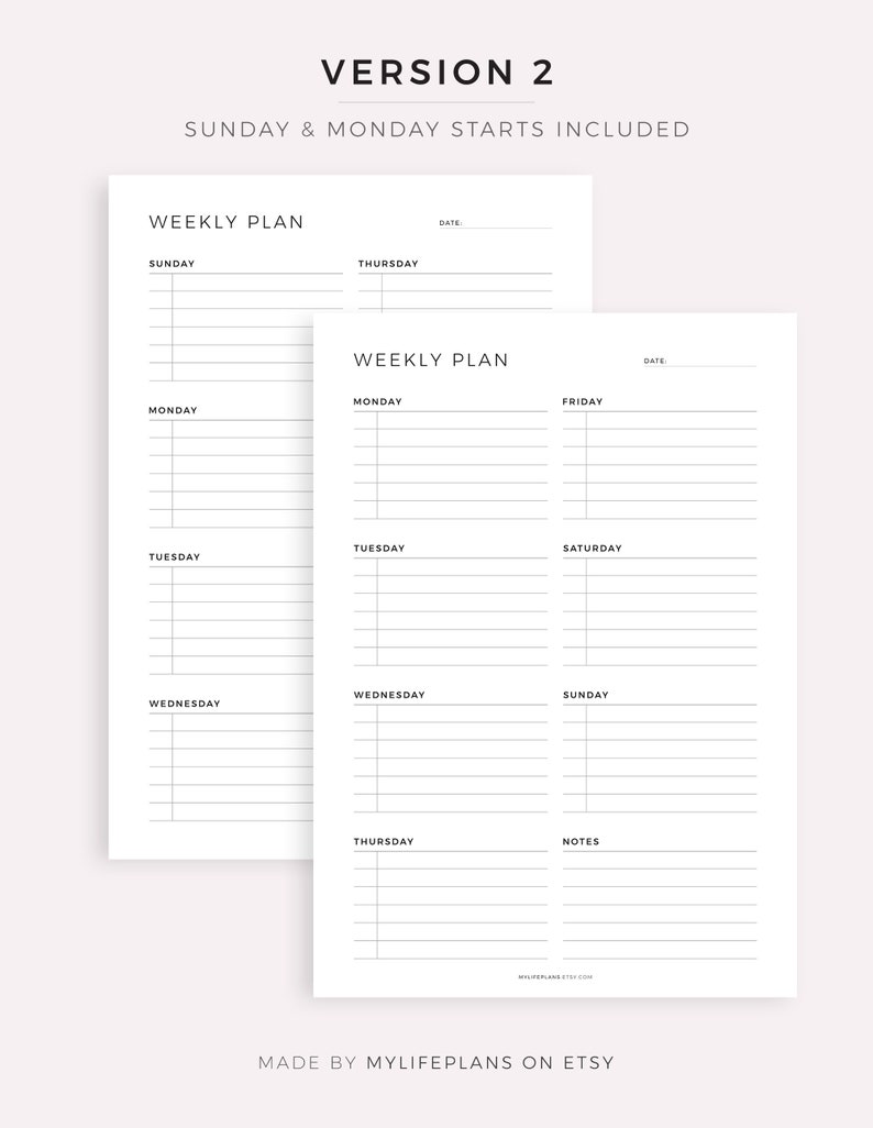 Weekly Organizer, Weekly Schedule, Weekly Planner Printable to Do List ...
