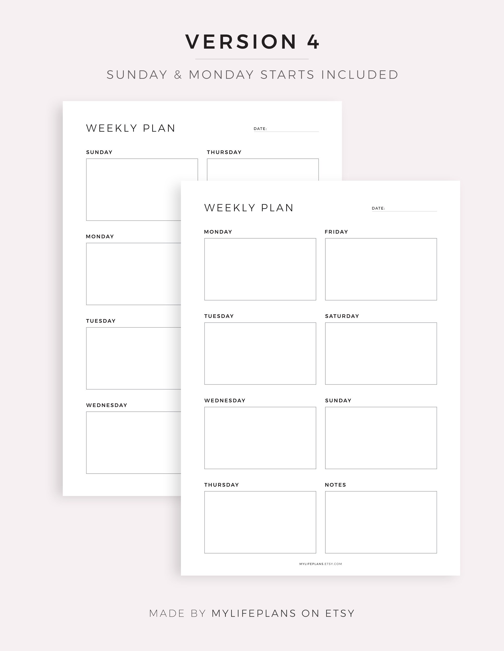 Weekly Organizer Weekly Schedule Weekly Planner Printable to - Etsy UK