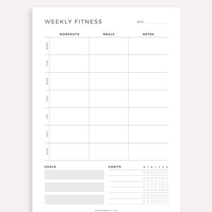 Fitness Planner Set - Plan Your Workouts, Meals, Vitamin Intake, Water ...