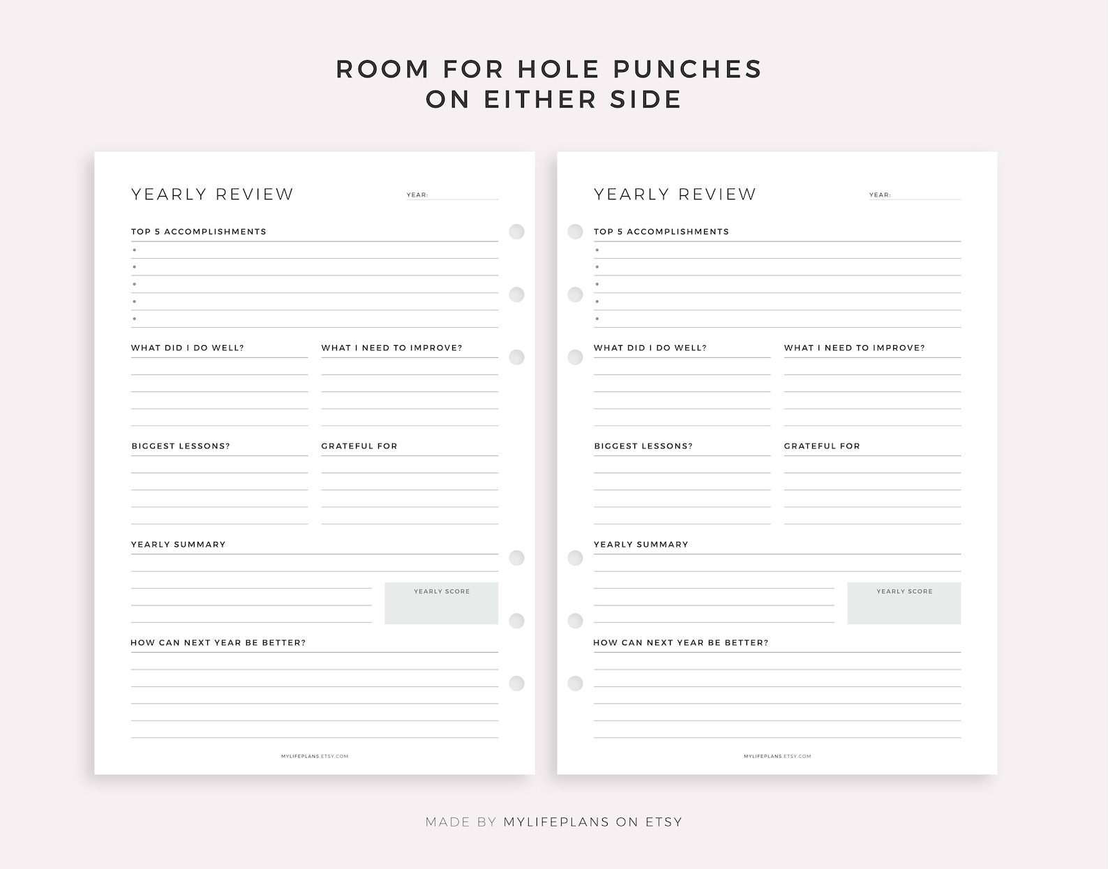 Yearly Review, Yearly Reflection, Annual Review, Yearly Goals Review ...