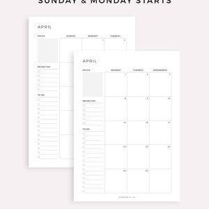 2024 Dated Monthly Planner on Two Pages, Monthly Organizer, Monthly ...