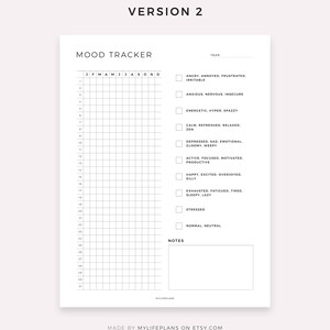 Digital Mood Tracker, A Year in Pixels, Mood Journal, Emotion Tracker ...