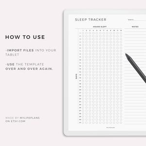 Sleep Tracker for Supernote A5X/A5/A6X2/A6X/A6, Monthly Sleep Log ...