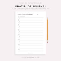 PRINTABLE Daily Gratitude Journal Notebook Pages | PDF Printable or ...