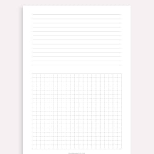 Lined & Grid Paper Printable, A4/a5/letter/half Size, Instant Download ...
