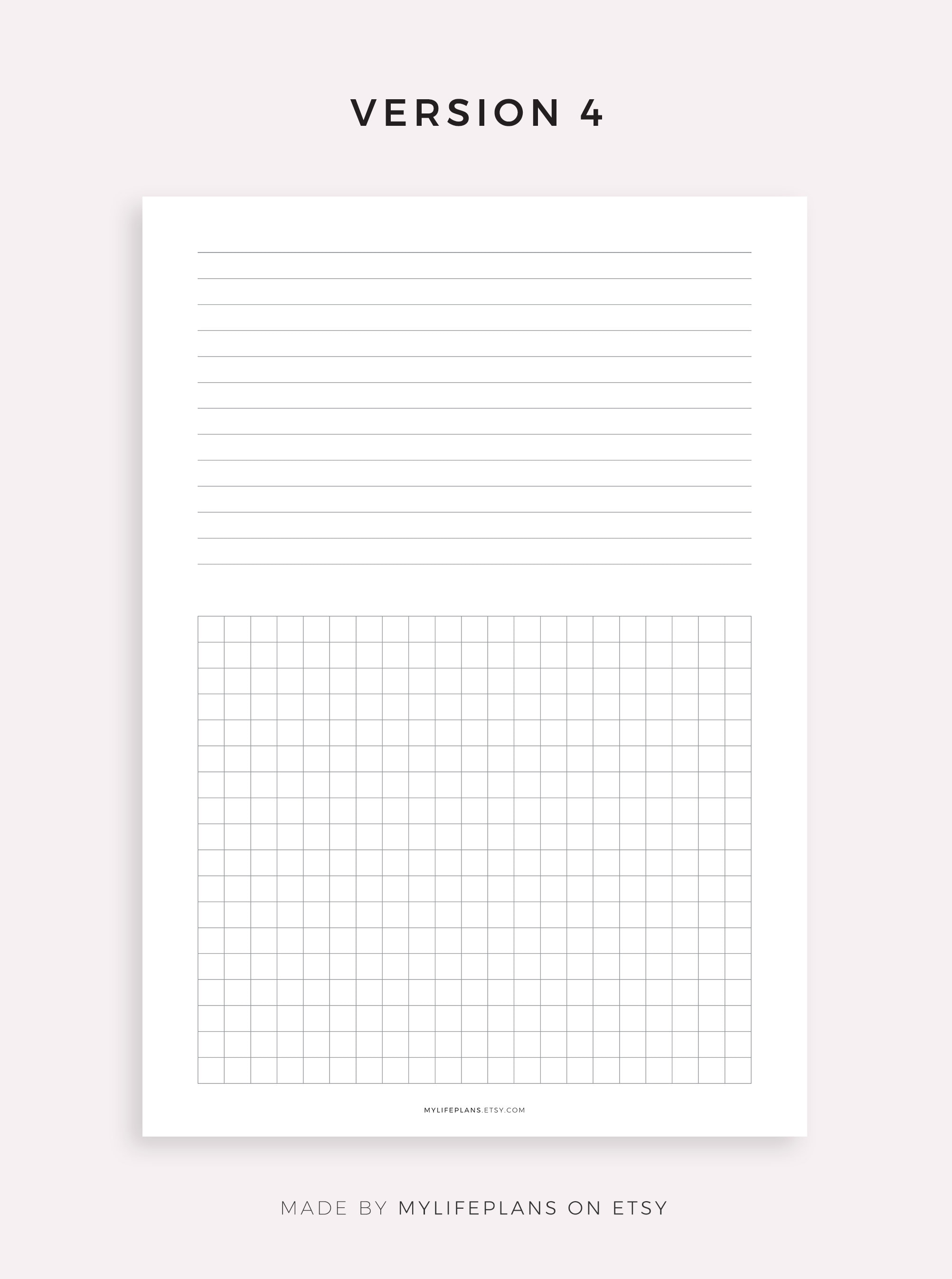 Lined & Grid Paper Printable A4/a5/letter/half Size Instant - Etsy