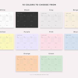 Chore Chart for 3 Kids / Adults Digital Template, Weekly Household ...