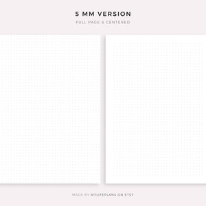 Dot Grid Paper Seven Different Sizes - 4mm, 5mm, 6mm, 7mm, 8mm, 9mm ...
