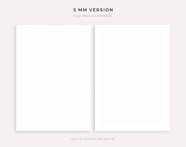 Dot Grid Paper Seven Different Sizes - 4mm, 5mm, 6mm, 7mm, 8mm, 9mm ...