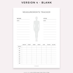 Digital Body Measurements Tracker for Goodnotes, Notability, Ipad ...