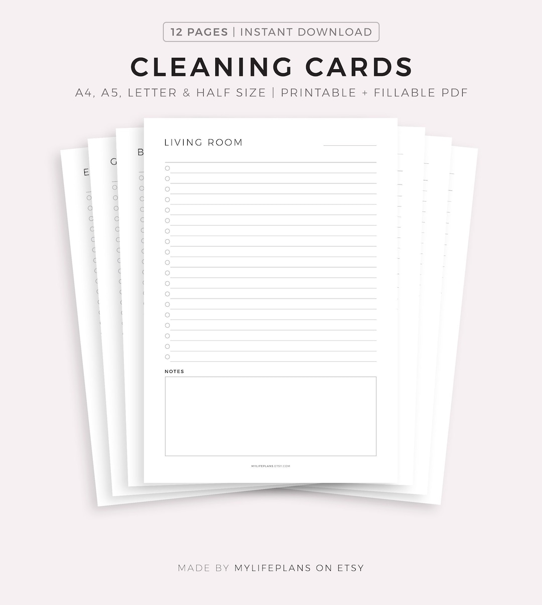 Printable House Cleaning Cards, Cleaning Checklist by Room, Home ...