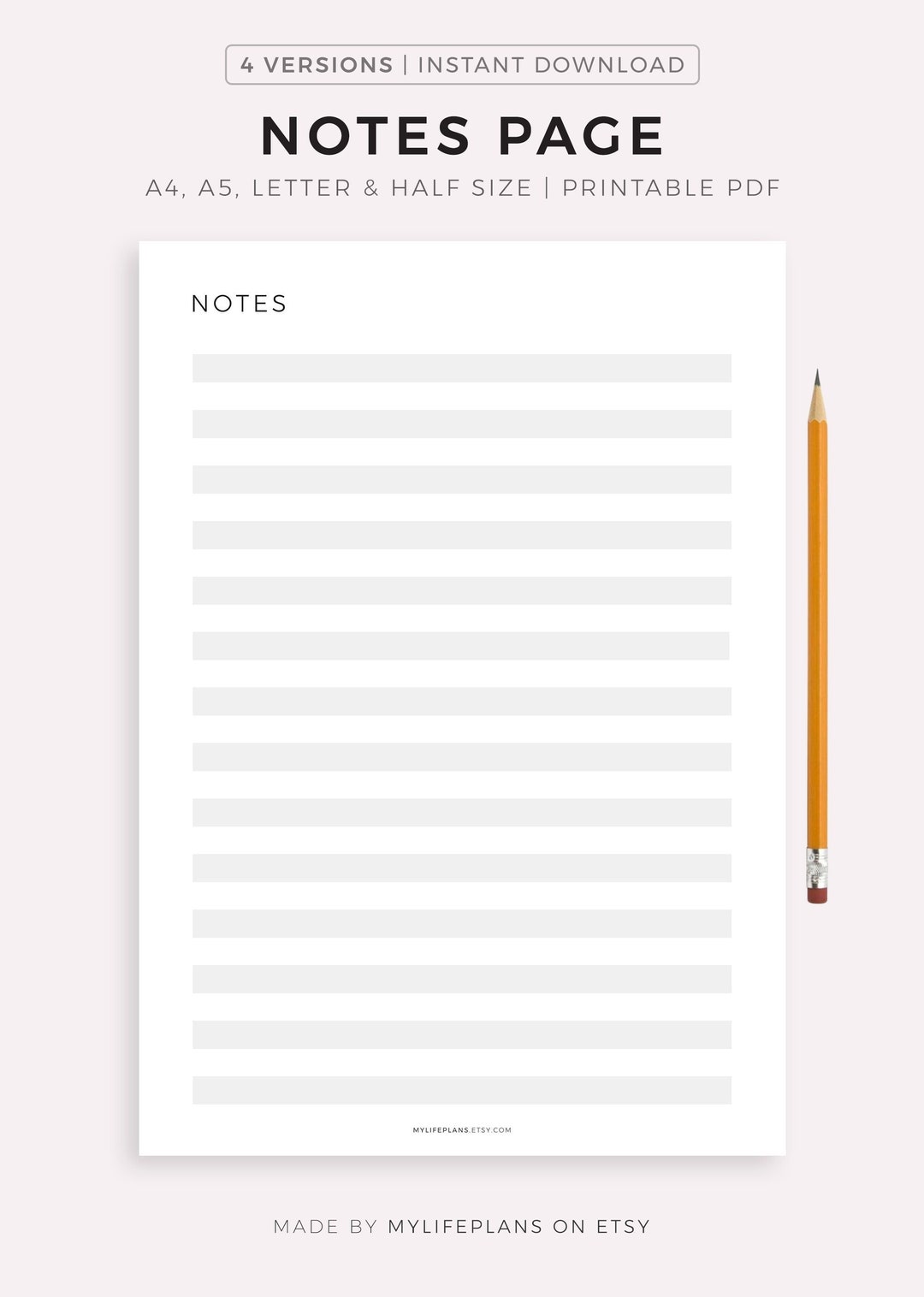 Printable Notes Page, Notes Template, Note Taking, Writing Paper, Notes ...
