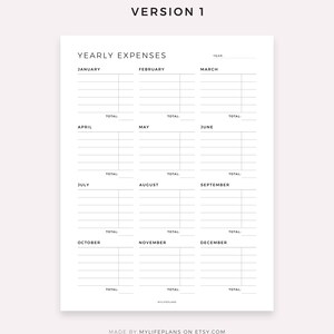 Yearly Expenses Overview, Business Spending Tracker, Budget Template ...