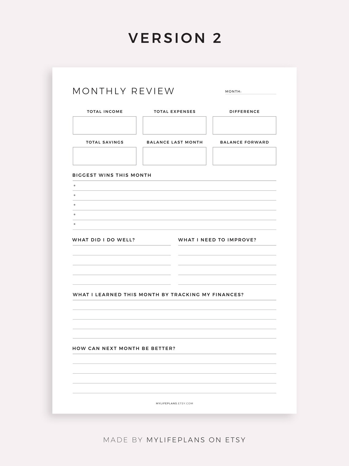 Monthly Financial Review, Financial Reflection, Budgeting Evaluation ...