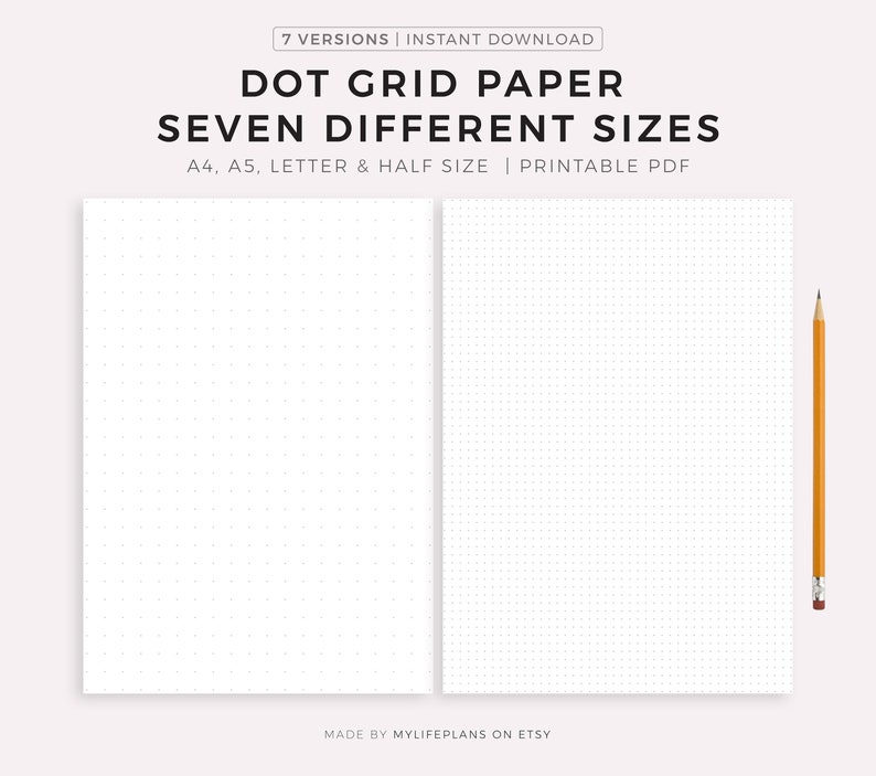 Dot Grid Paper Seven Different Sizes 4mm 5mm 6mm 7mm - Etsy