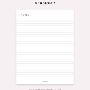 Digital Notes Page Template, Lined Notes Template, Note Taking, Writing ...