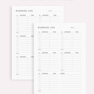 Monthly Running Log for Supernote A5X2/A5X/A5/A6X2/A6X/A6, Running ...