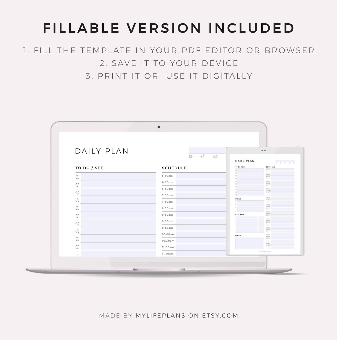 Hourly Travel Planner, Travel Schedule, Vacation Day Planner, Travel ...