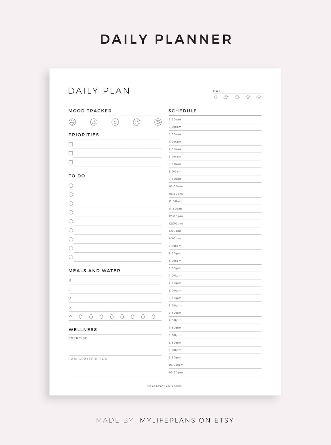 ADHD Planner Printable Set Daily Planner Weekly Planner - Etsy