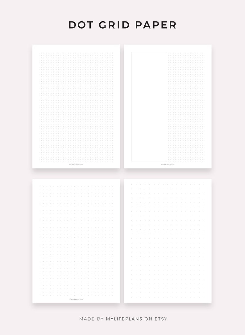 Notes Lined Graph & Dot Grid Paper Pages Bundle Printable - Etsy