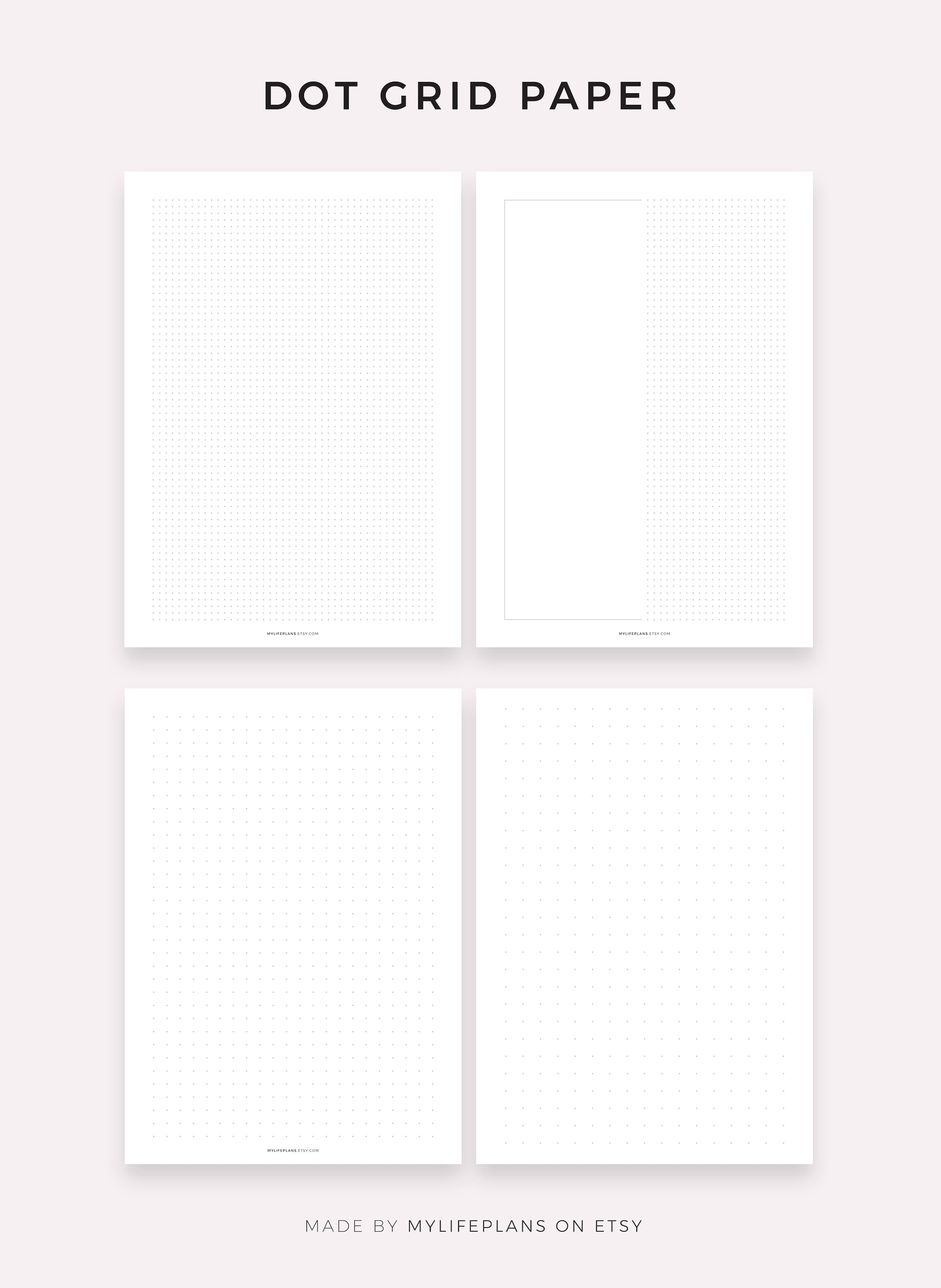 Notes Lined Graph & Dot Grid Paper Pages Bundle Printable - Etsy