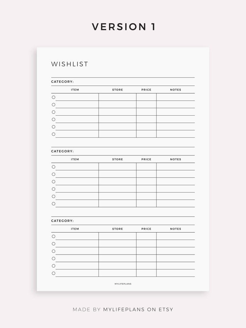 Wishlist Template for Remarkable Paper Pro, Instant Download - Etsy