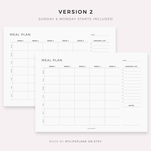 Monthly Meal Planner for Kindle Scribe, Landscape, 30 Day Menu Planner ...
