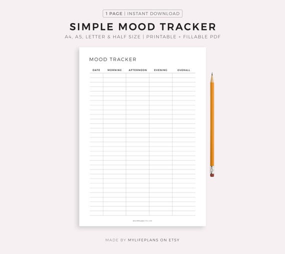Printable Daily Mood Chart Daily Mood Swing Graph For Bipolar Disorder