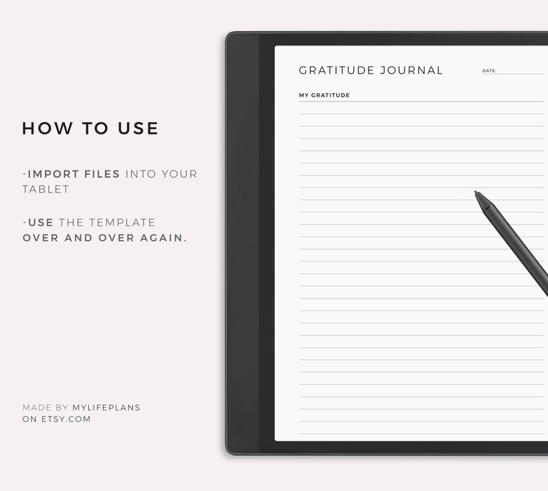 Simple Gratitude Journal Template for Boox Note Series / Tab Series ...