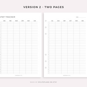 365 Day Step Tracker Printable, Daily Step Record, Exercise Log ...