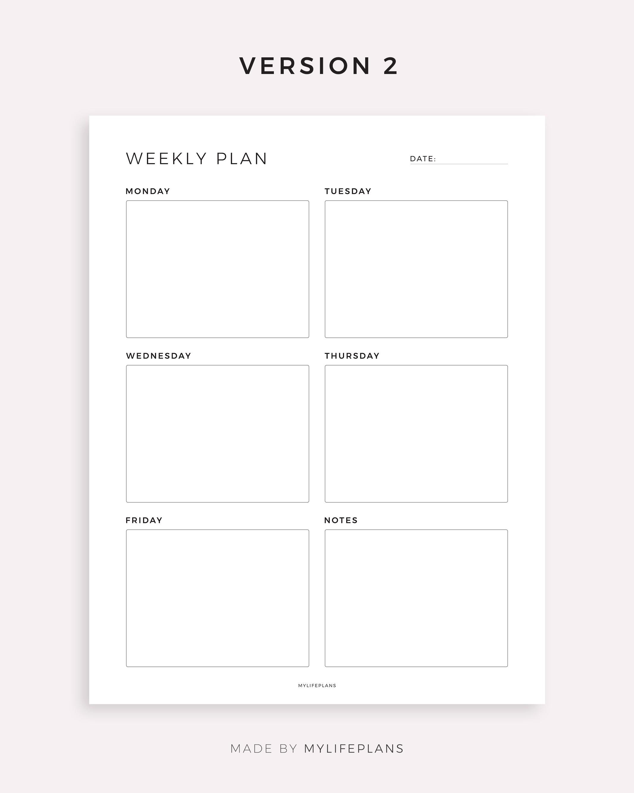Five Day Weekly Planner Printable for Happy Planner Classic & Big ...